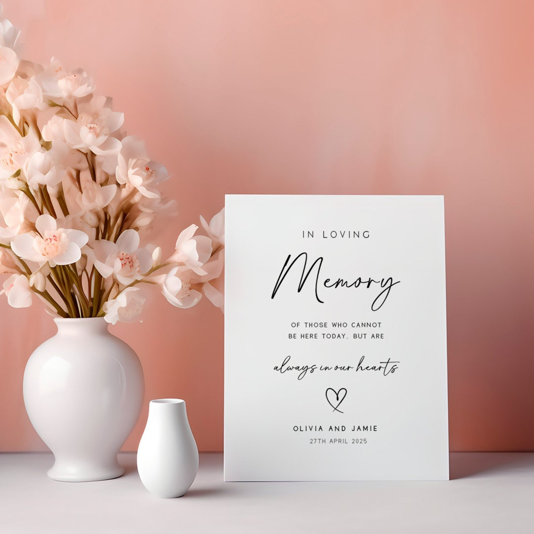 In Loving Memory Wedding Sign | Memorial Sign - Etsy