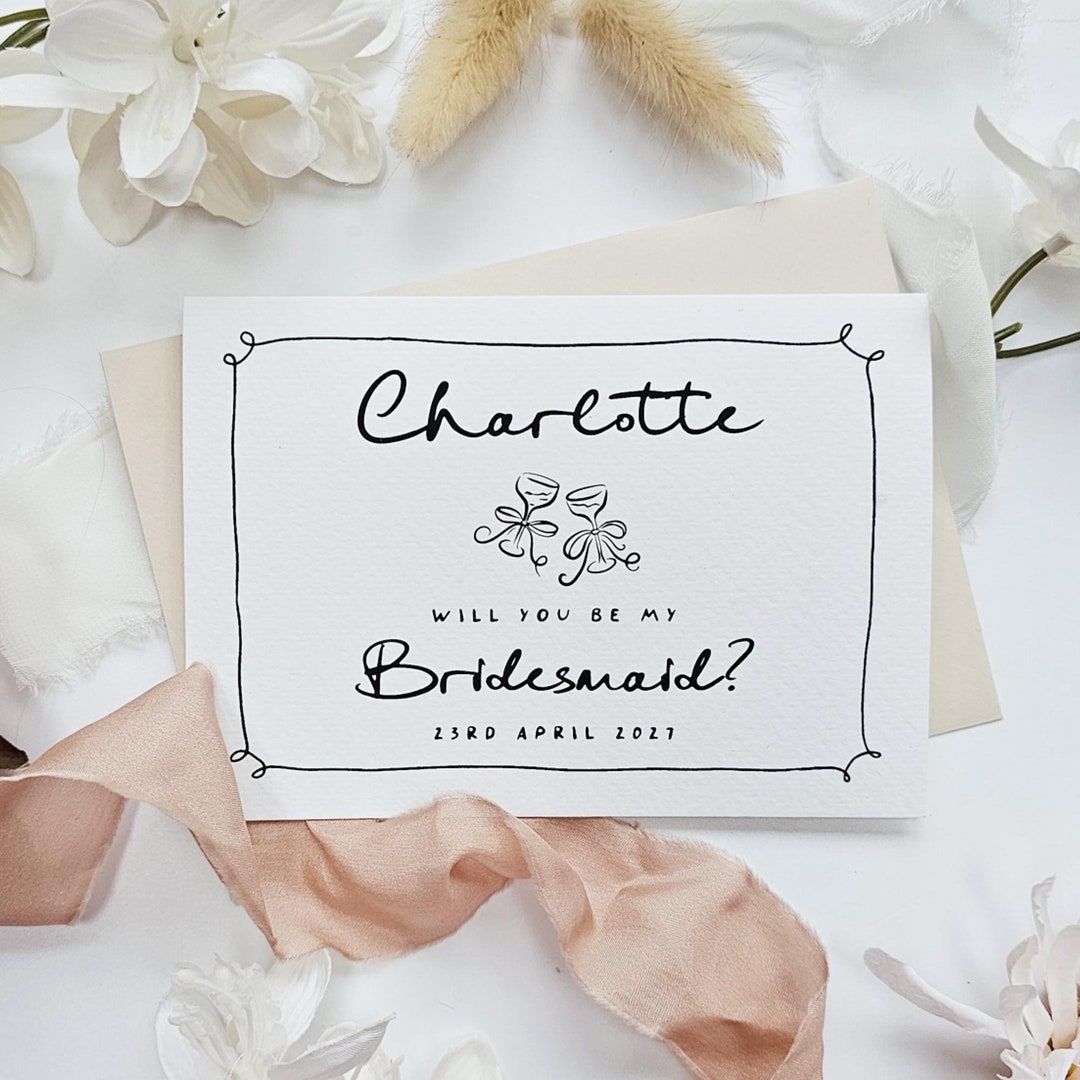 A6 Proposal Cards | Vintage Will You Be My Bridesmaid | Bridesmaid ...