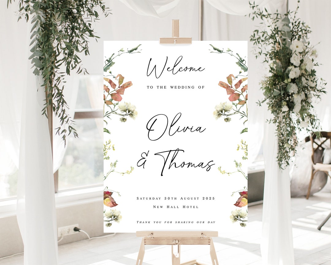 Florence Wedding Welcome Sign - Etsy