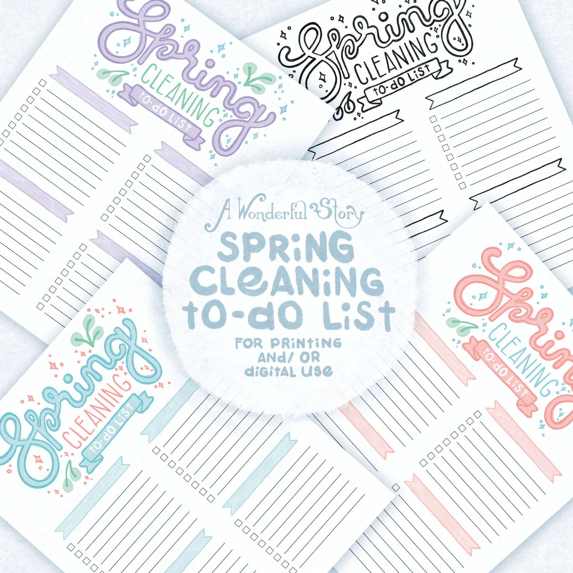 Spring Cleaning To-do List Printable, Seasonal Cleaning Checklist, Home Cleaning Digital Planner ...