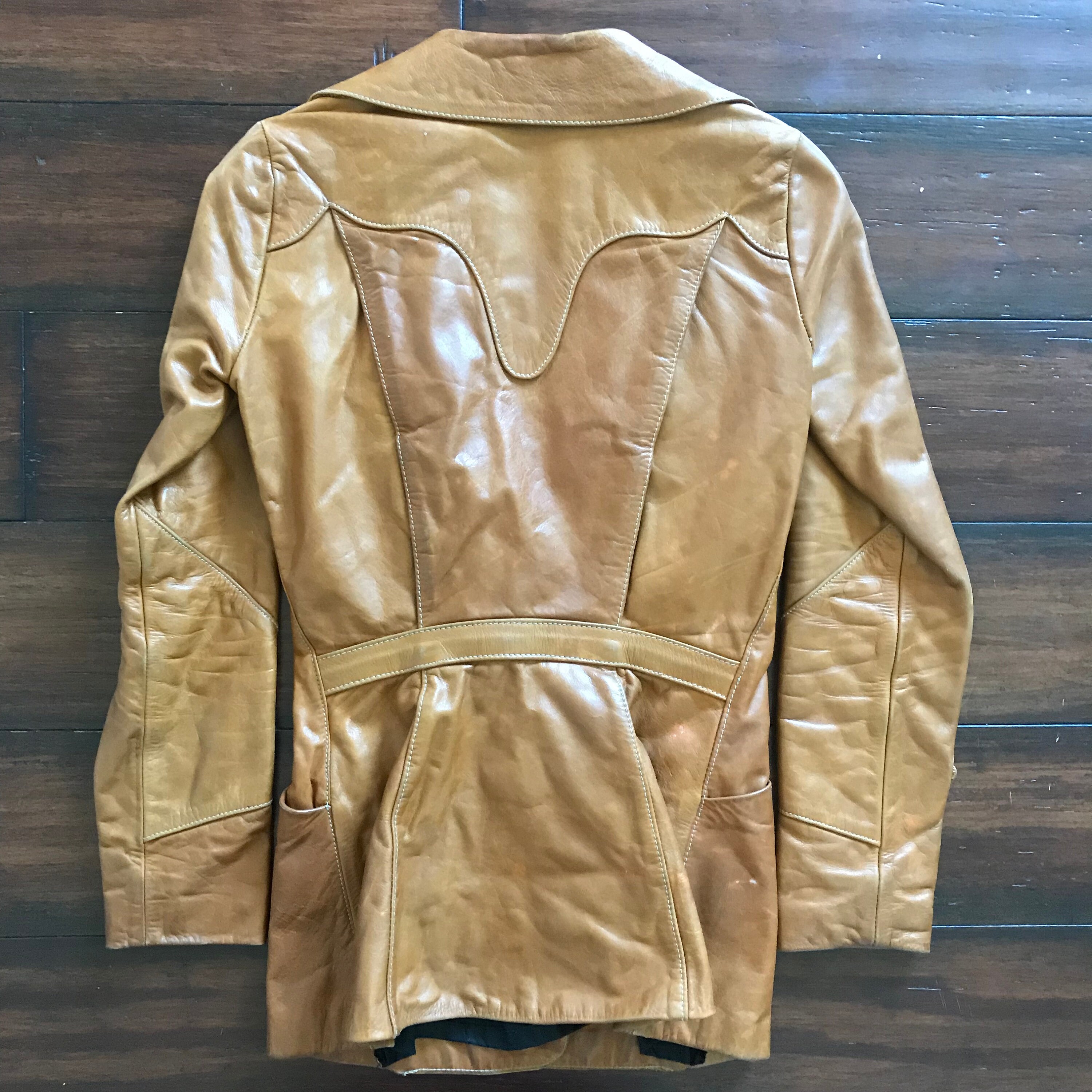 1970's Vintage Glasswater Leather Jacket 3 Button Tobacco - Etsy