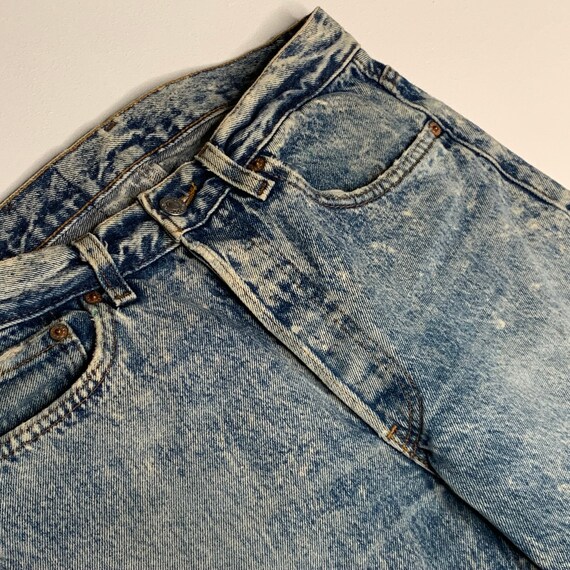 1980's Vintage Levis 501 Acid Wash Denim Jeans USA 28… - Gem
