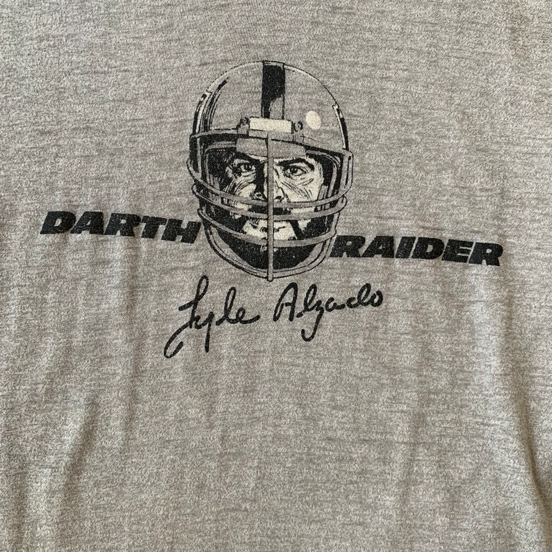 1980's Vintage Los Angeles Raiders Lyle Alzado Darth Raider T Shirt ...