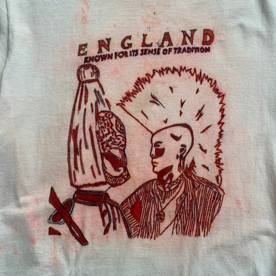 1980's Vintage Hand Drawn Punk Rock Mohawk T Shirt "E… - Gem