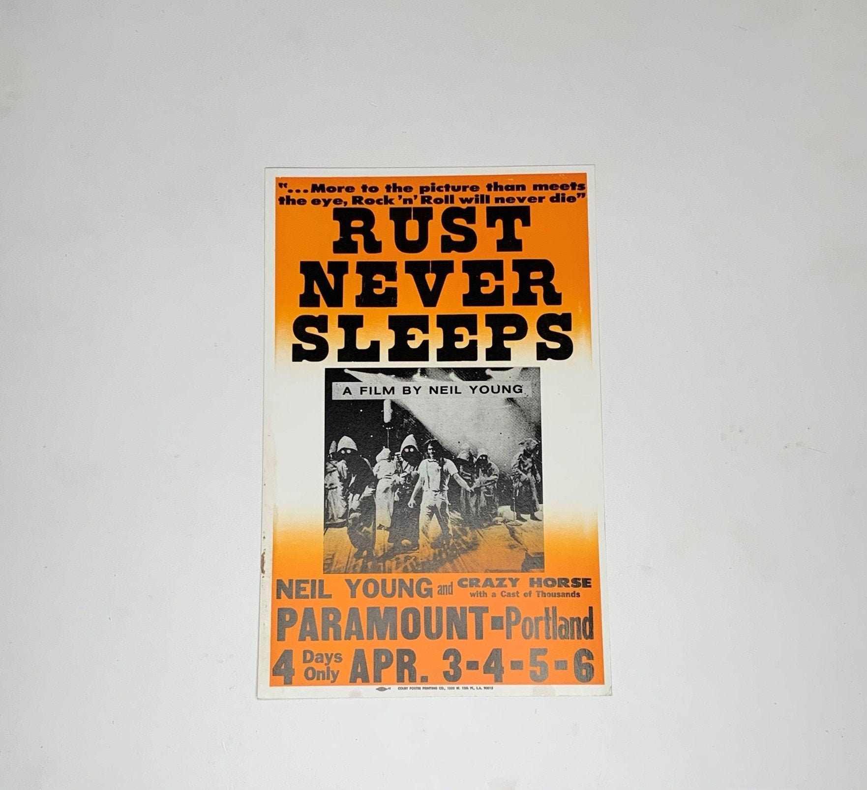 Neil Young Rust Never Sleeps Poster