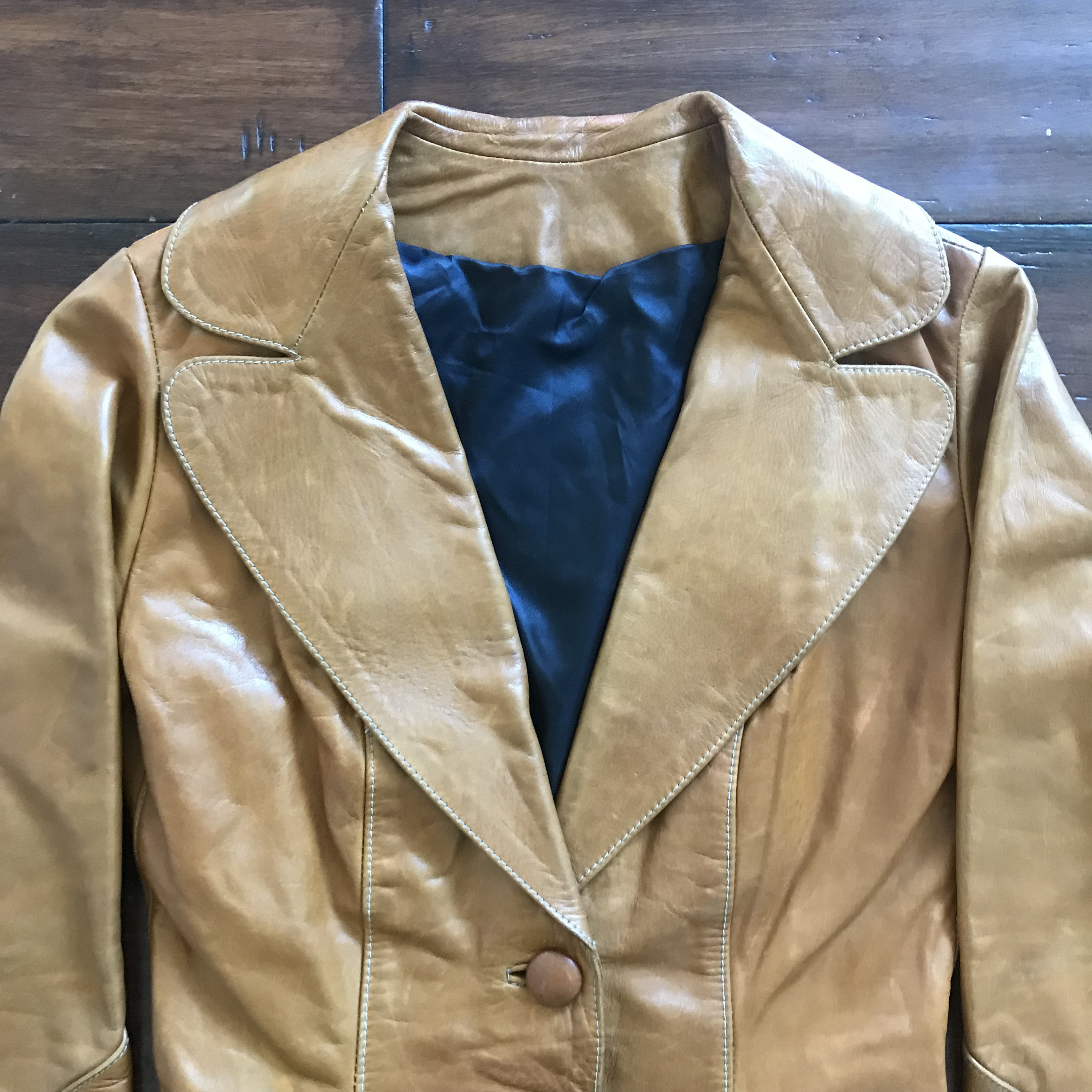 1970's Vintage Glasswater Leather Jacket 3 Button Tobacco | Etsy