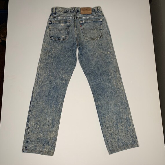 1980's Vintage Levis 501 Acid Wash Denim Jeans USA 28… - Gem