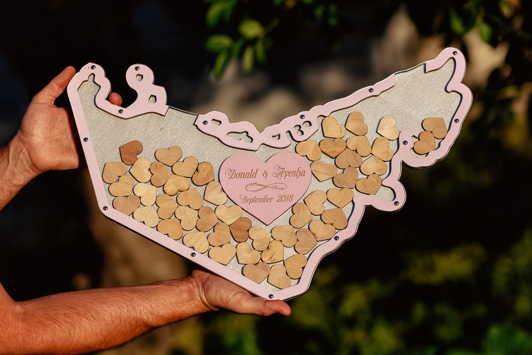 United Arab Emirates Shape Wedding Guest Book, UAE Shape, Wedding Guest ...