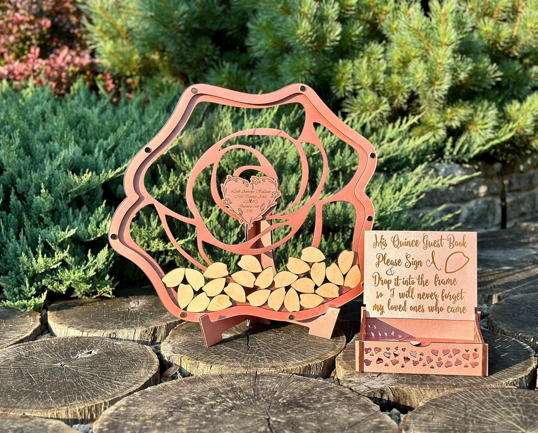 Rose Guest Book, Wedding Guest Book Alternative, Birthday Guest Book ...