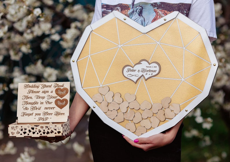 White Wedding Guest Book, Wedding Guest Book Alternative, Diamond Shape ...