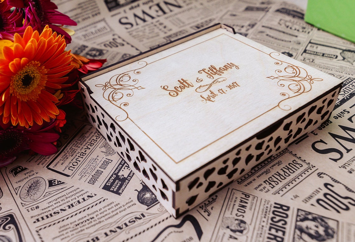 Wedding Sign Box for Hearts Gift for the Couple Wooden Box - Etsy