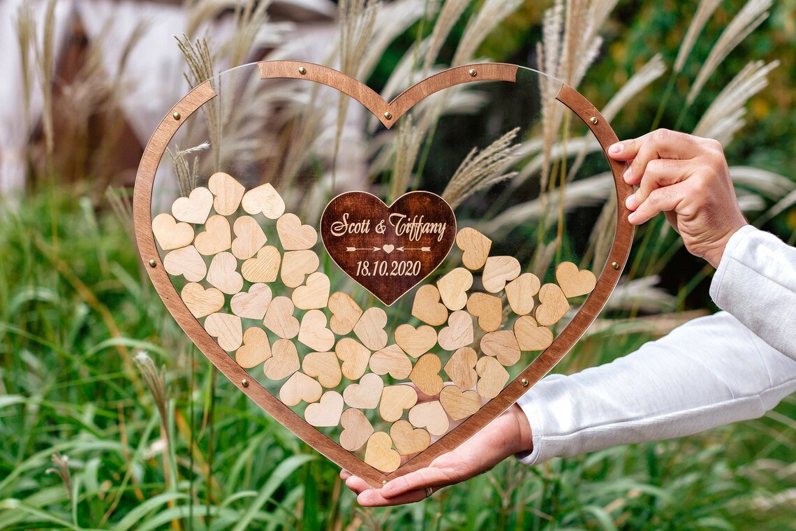 Wedding Guest Book Heart Shape Guest Book Wedding Guest Book - Etsy