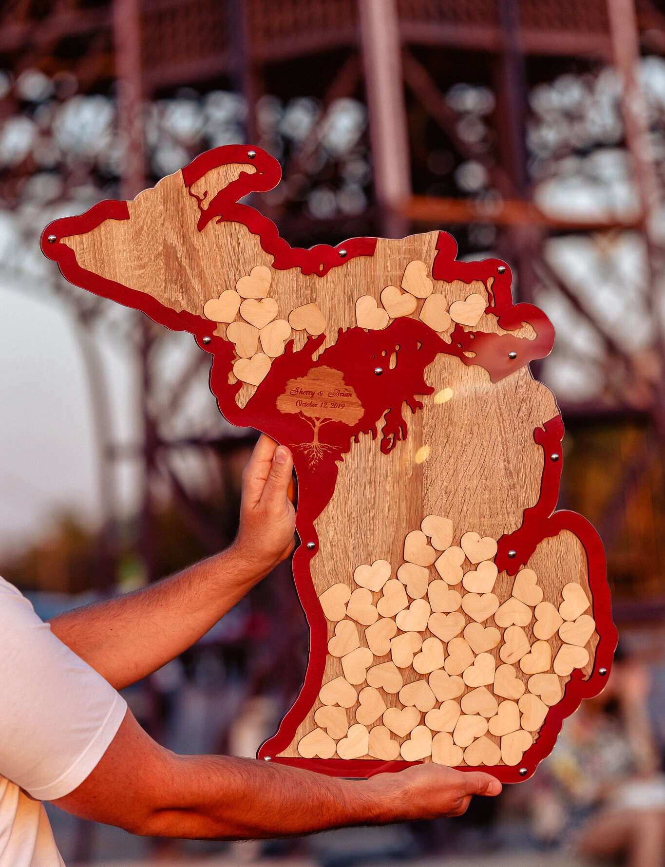 Michigan Guest Book Michigan Shape Wedding Guest Book | Etsy