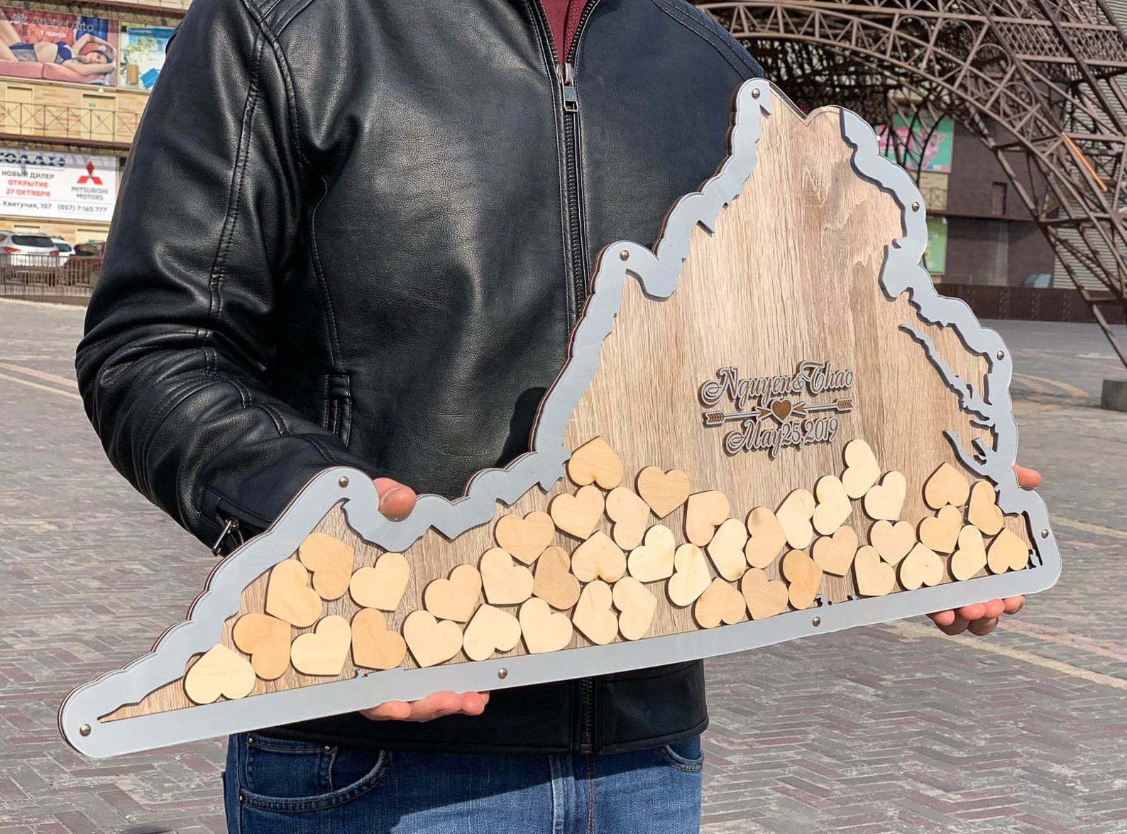 Virginia Shape Virginia Shape Wedding Guest Book VIRGINIA | Etsy