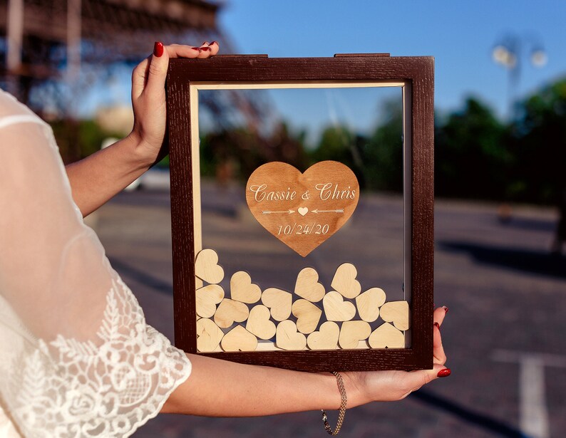 Brown Guest Book Wedding Guest Book Drop Box Wedding Guest | Etsy
