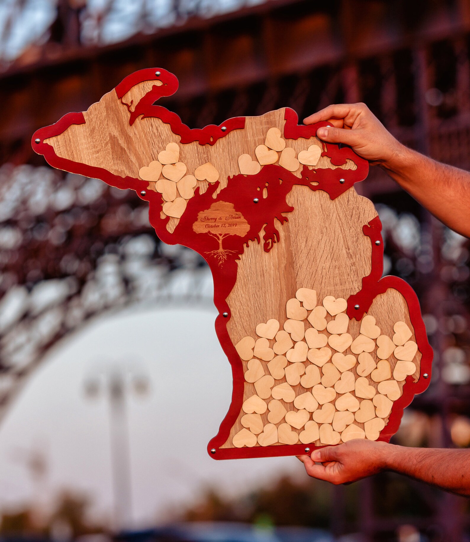 Michigan Guest Book Michigan Shape Wedding Guest Book | Etsy