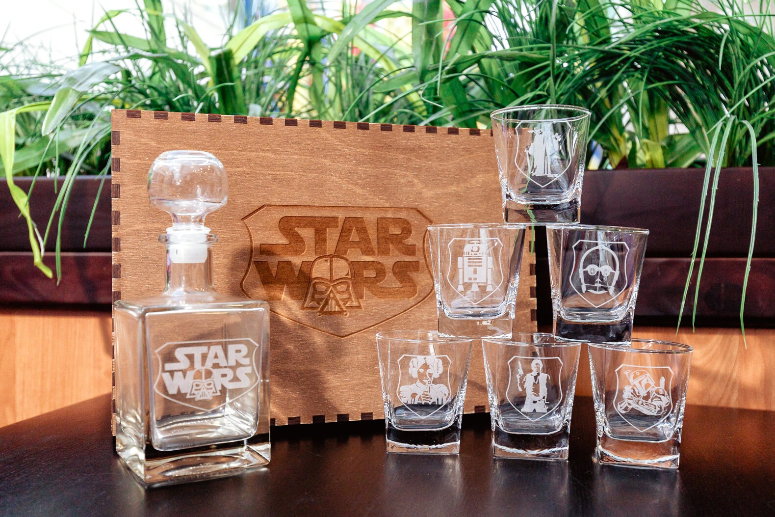 Star Wars Glass Whiskey Decanter Set Groomsmen T Etsy