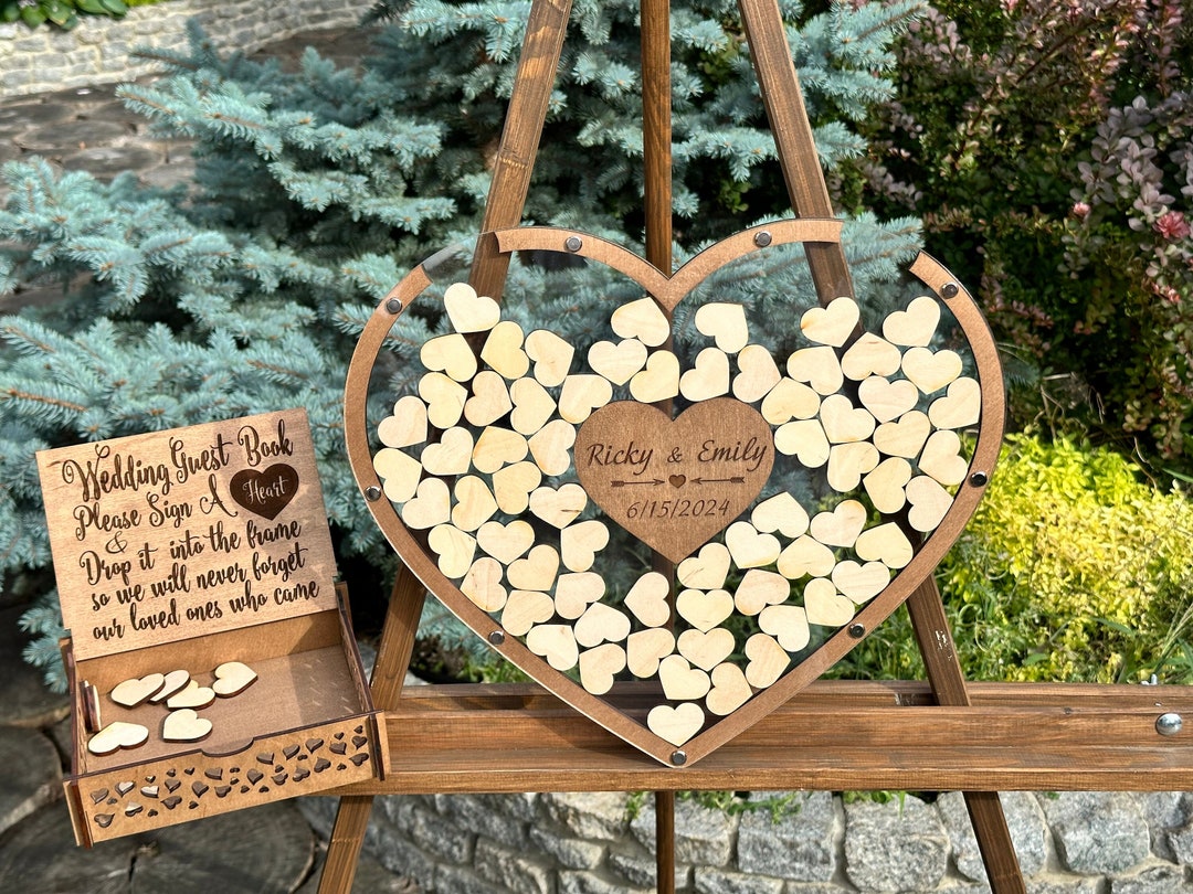 Heart Guest Book, Rustic Guest Book, Wedding Guest Book, Guest Book ...