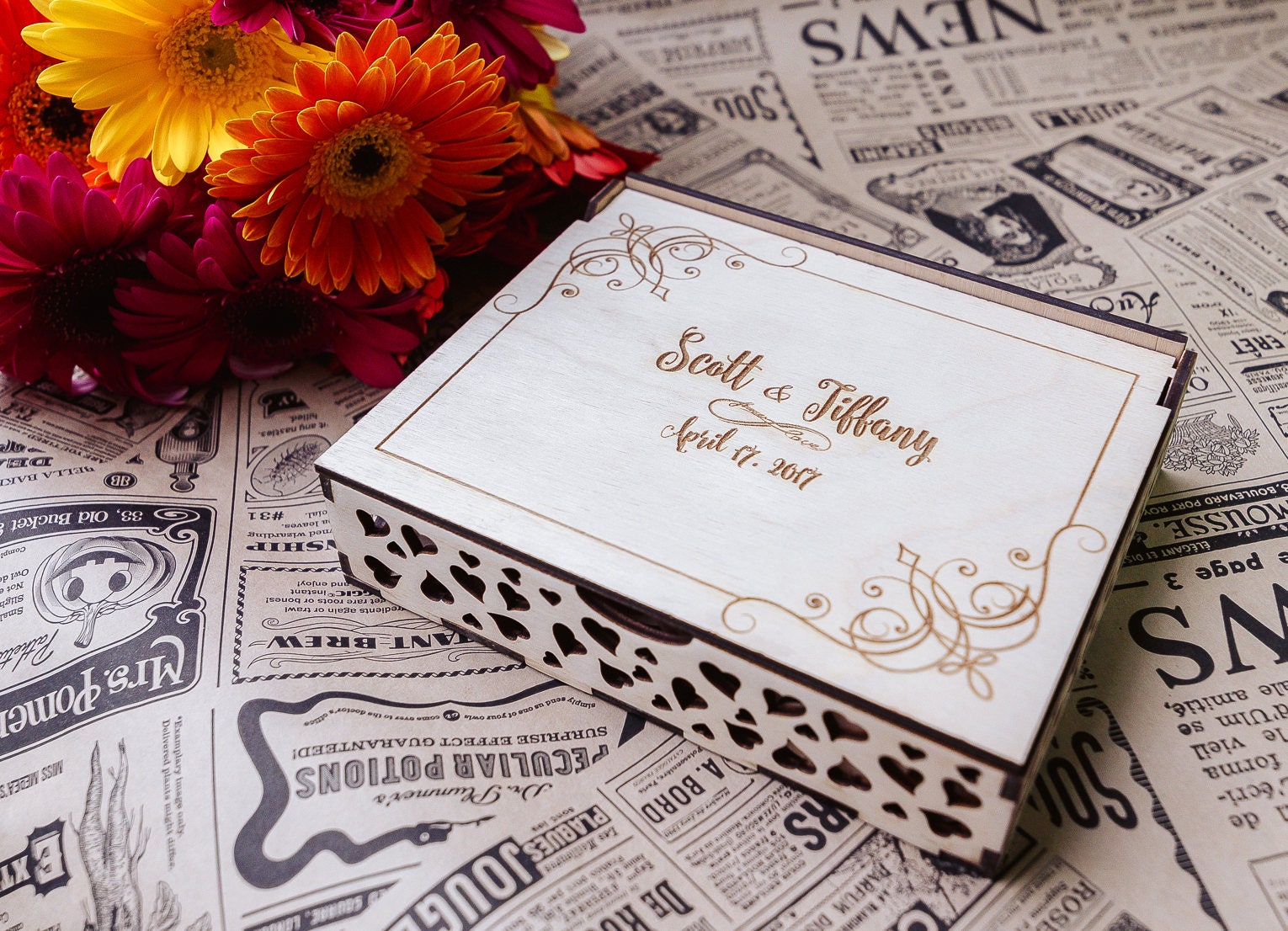 Wedding Sign Box for Hearts Gift for the Couple Wooden Box - Etsy