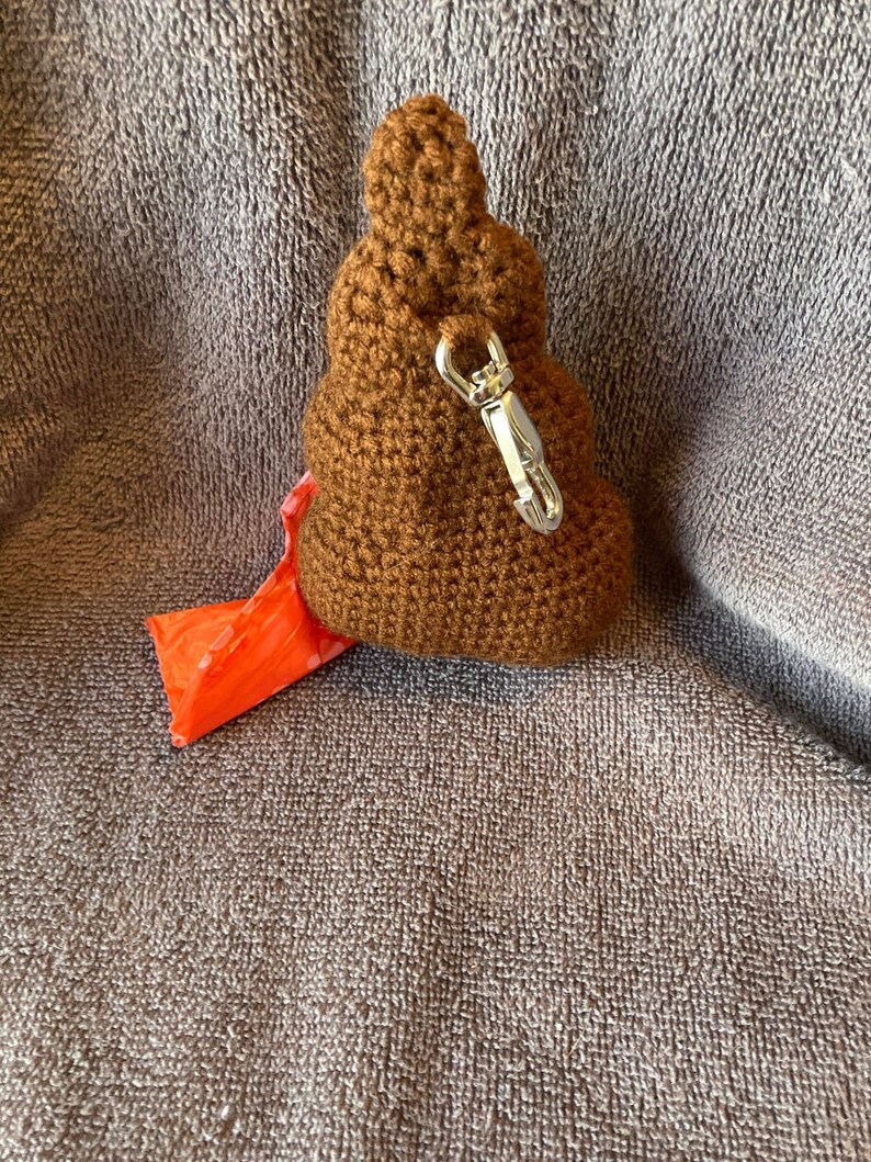 Crocheted Poop Bag Holder Emoji - Etsy