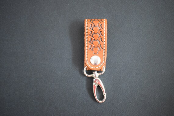 Handmade leather keychain | Etsy