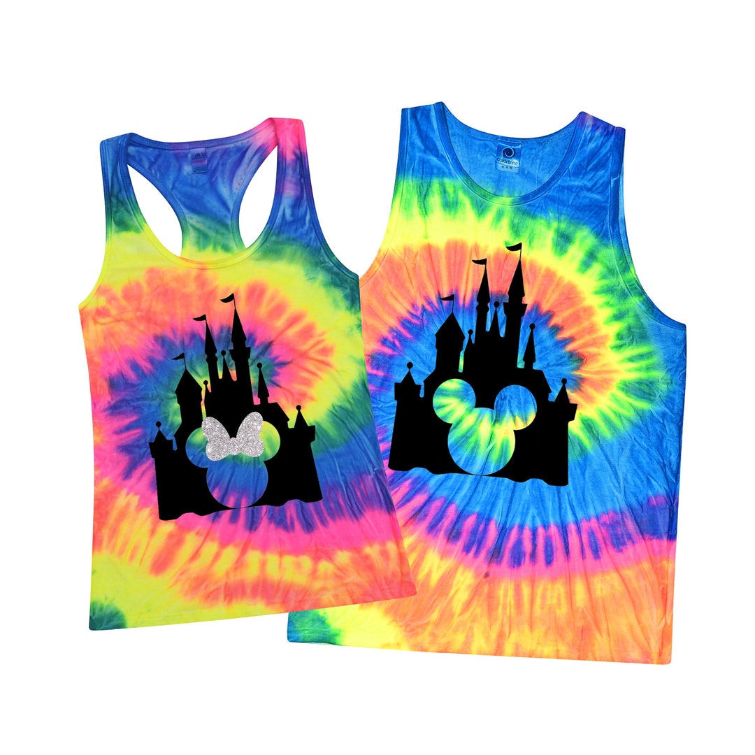 Tie Dye Disney Family Vacation Shirts, Neon Tie Dye Shirt With Castle ...
