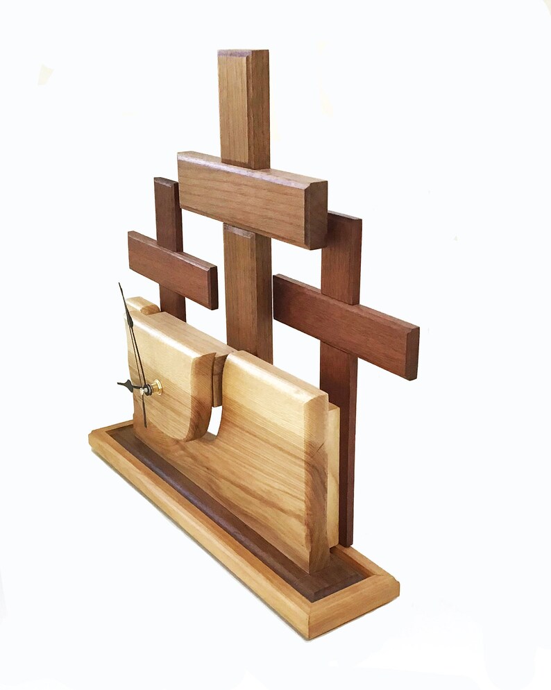Unique, Wooden Clock, Hand Crafted, Wooden Cross, 3 Crosses - Etsy