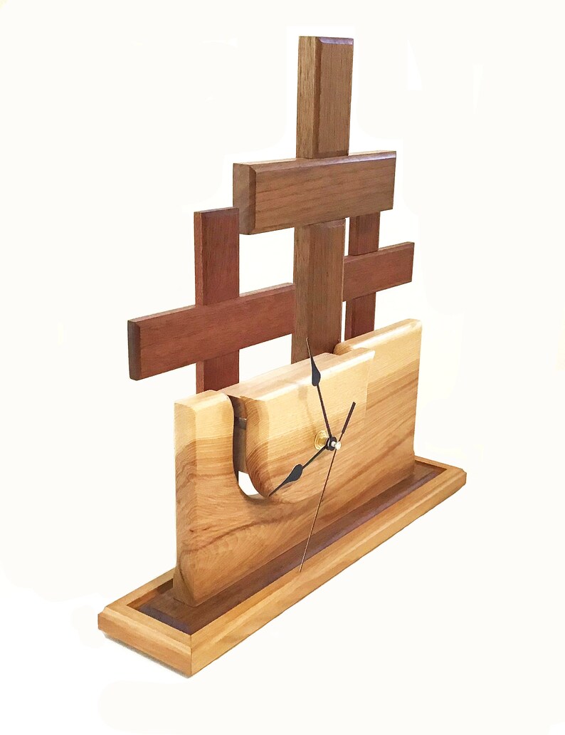 Unique, Wooden Clock, Hand Crafted, Wooden Cross, 3 Crosses - Etsy