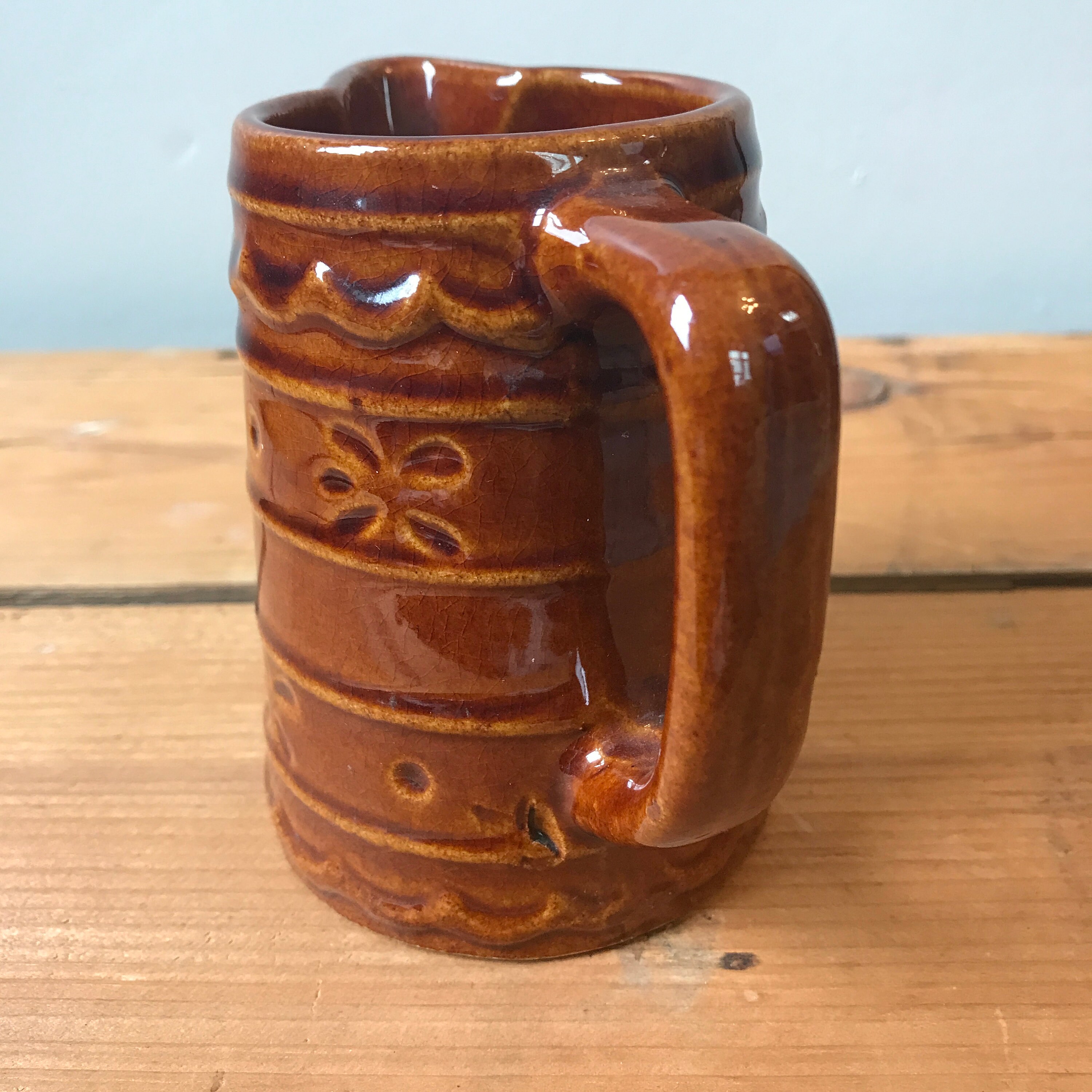 Set of 2 Vintage Marcrest Daisy and Dot Pitchers Oven Proof Brown ...