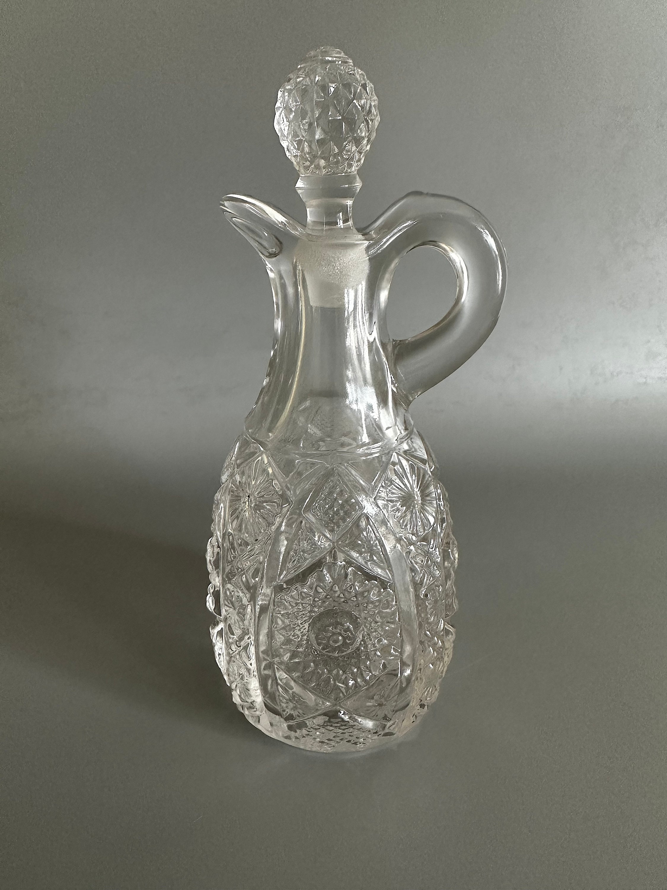 Vintage Imperial Glass Daisy & Button Vinegar Oil Cruet Decanter ...