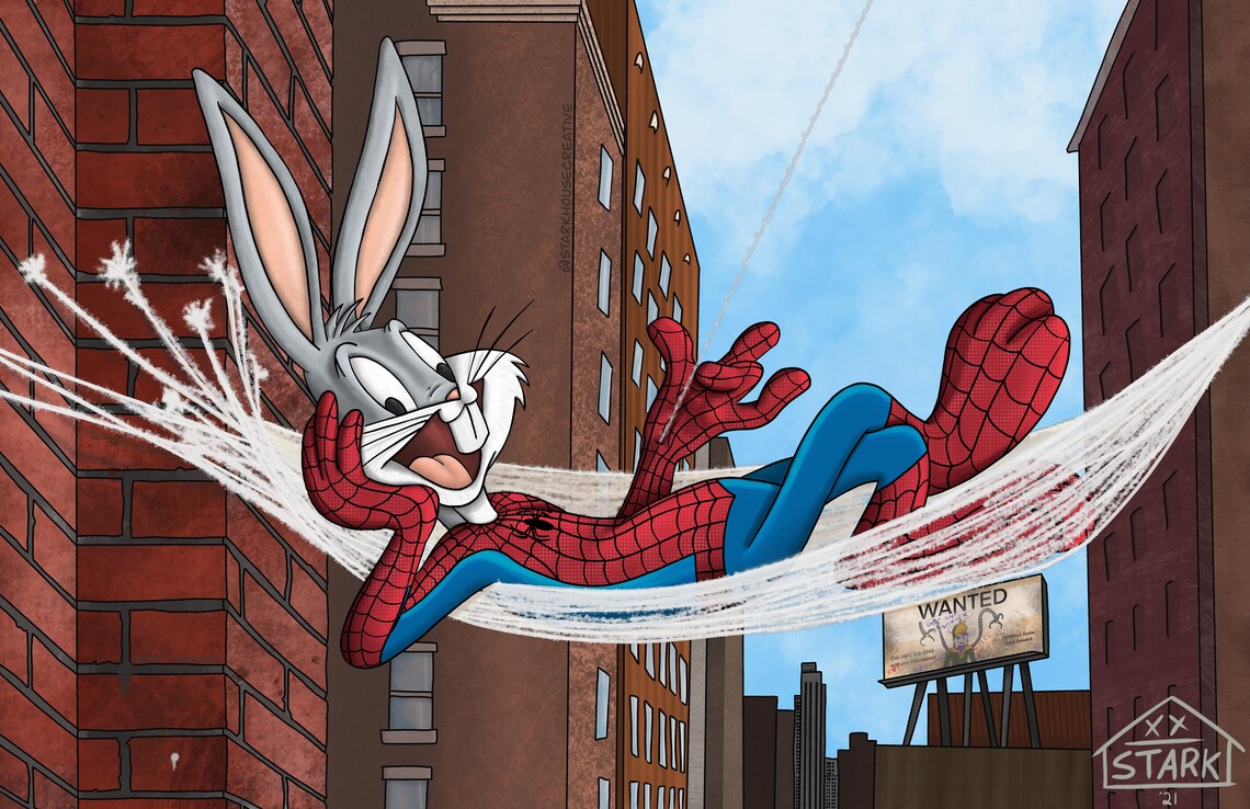 Bugs Bunny as Spider-man Art Print - Etsy UK