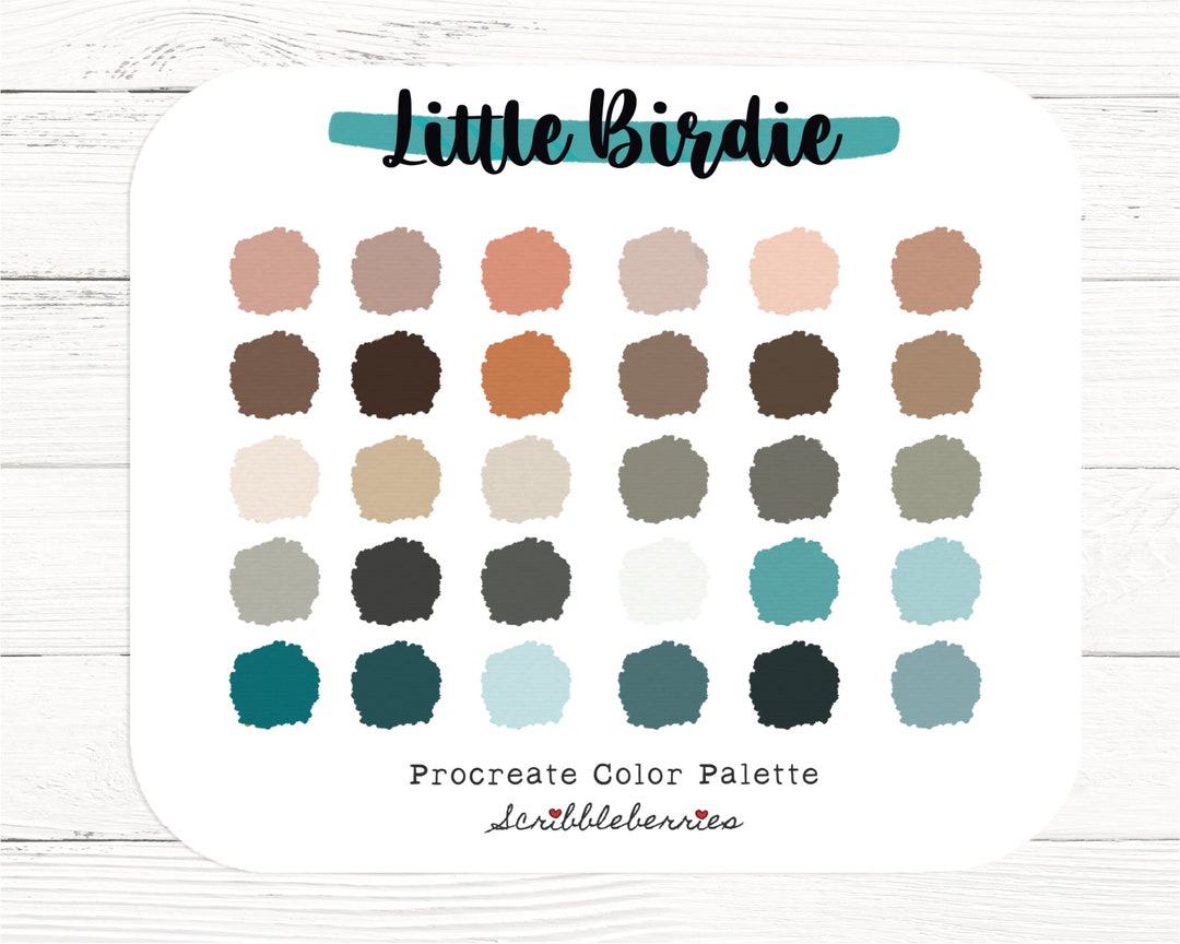 Little Birdie Procreate Color Palette: 30 Coordinating Swatches ...