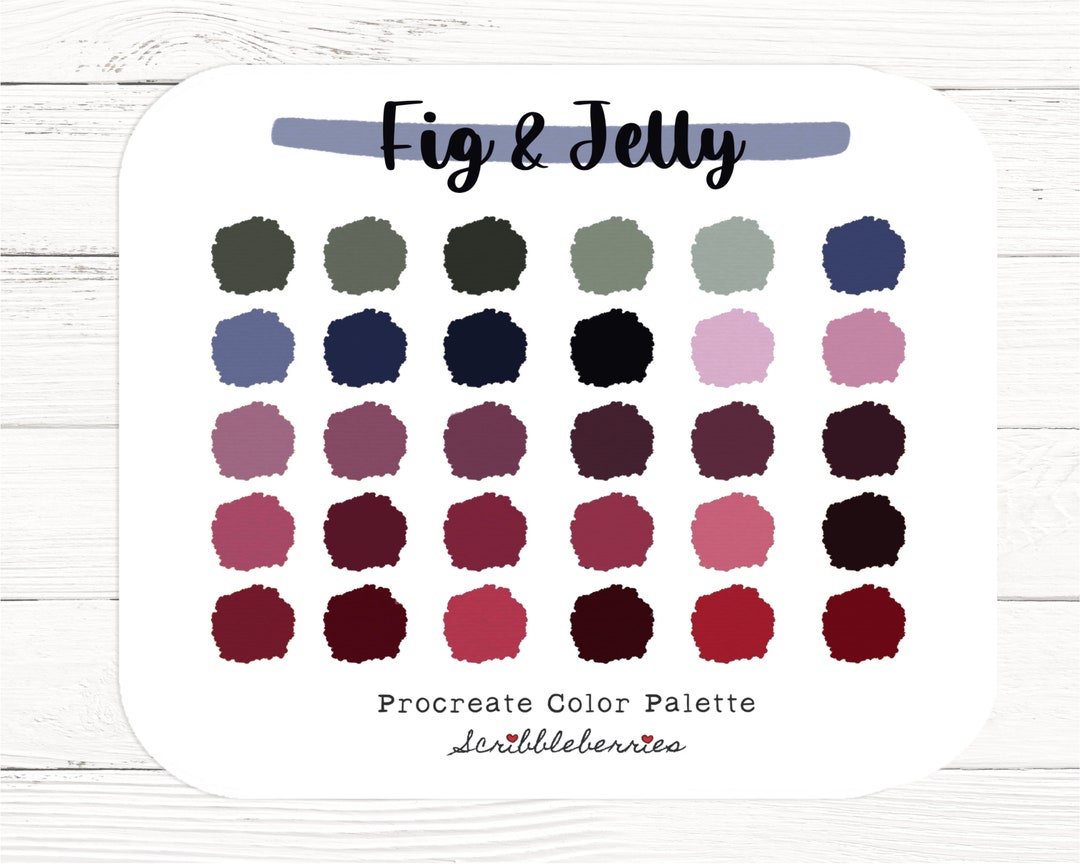 Fig & Jelly Procreate Color Palette: 30 Unique Swatches (digital ...