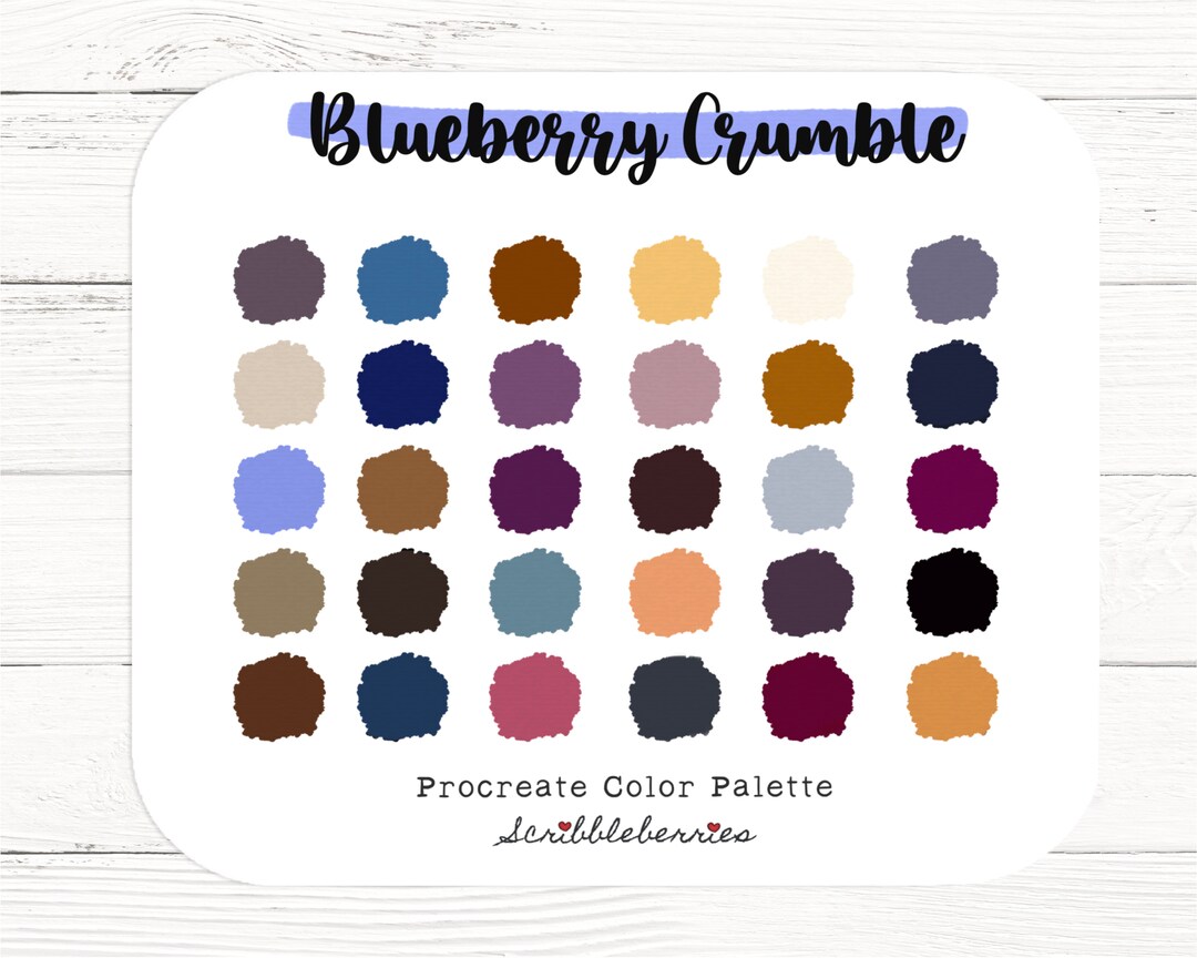 Blueberry Crumble Procreate Color Palette, Procreate Color Palette ...