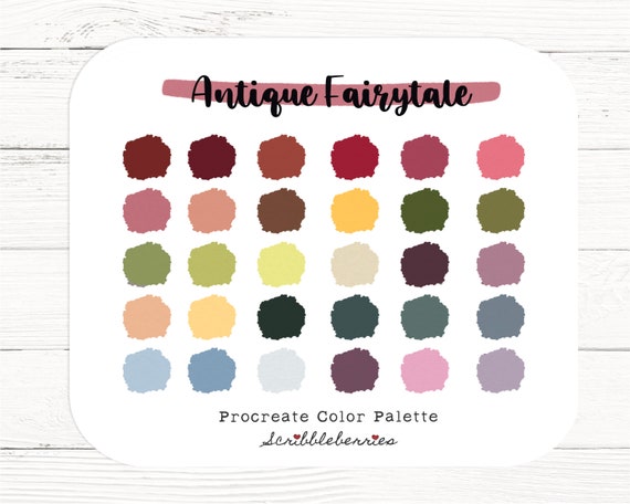 Antique Fairytale Procreate Color Palette Color Swatches | Etsy