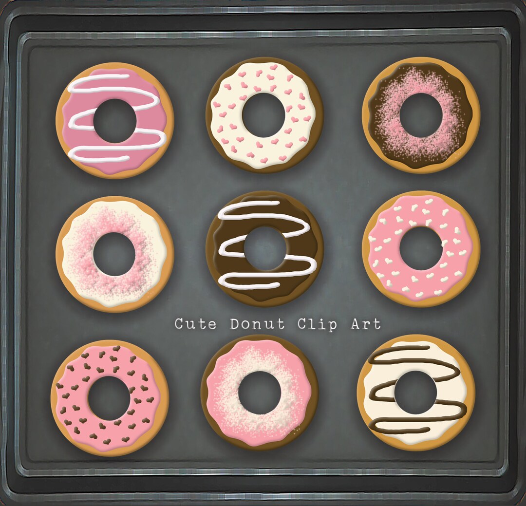 Cute Donut Clip Art, Pastry Clip Art, Donut Clip Art, Donut Clipart ...