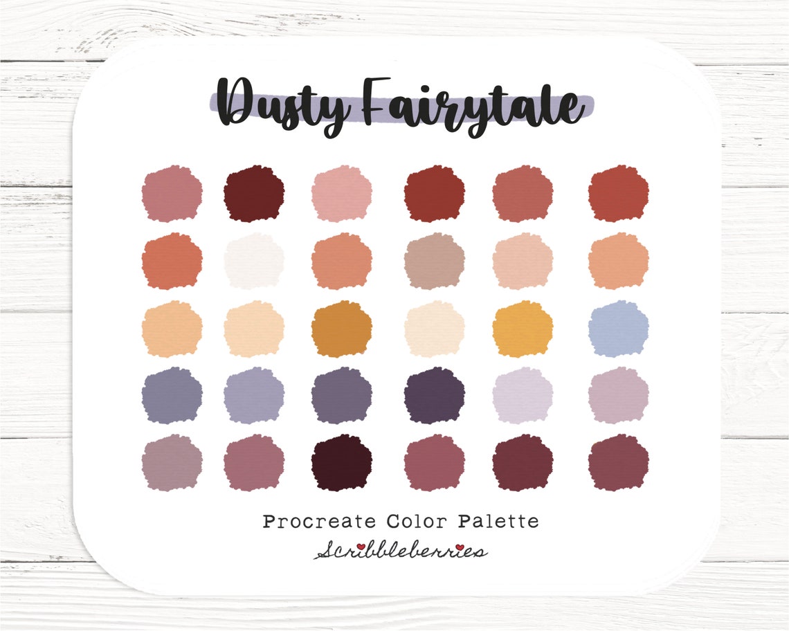 Dusty Fairytale Color Palette Procreate Color Palette Color - Etsy