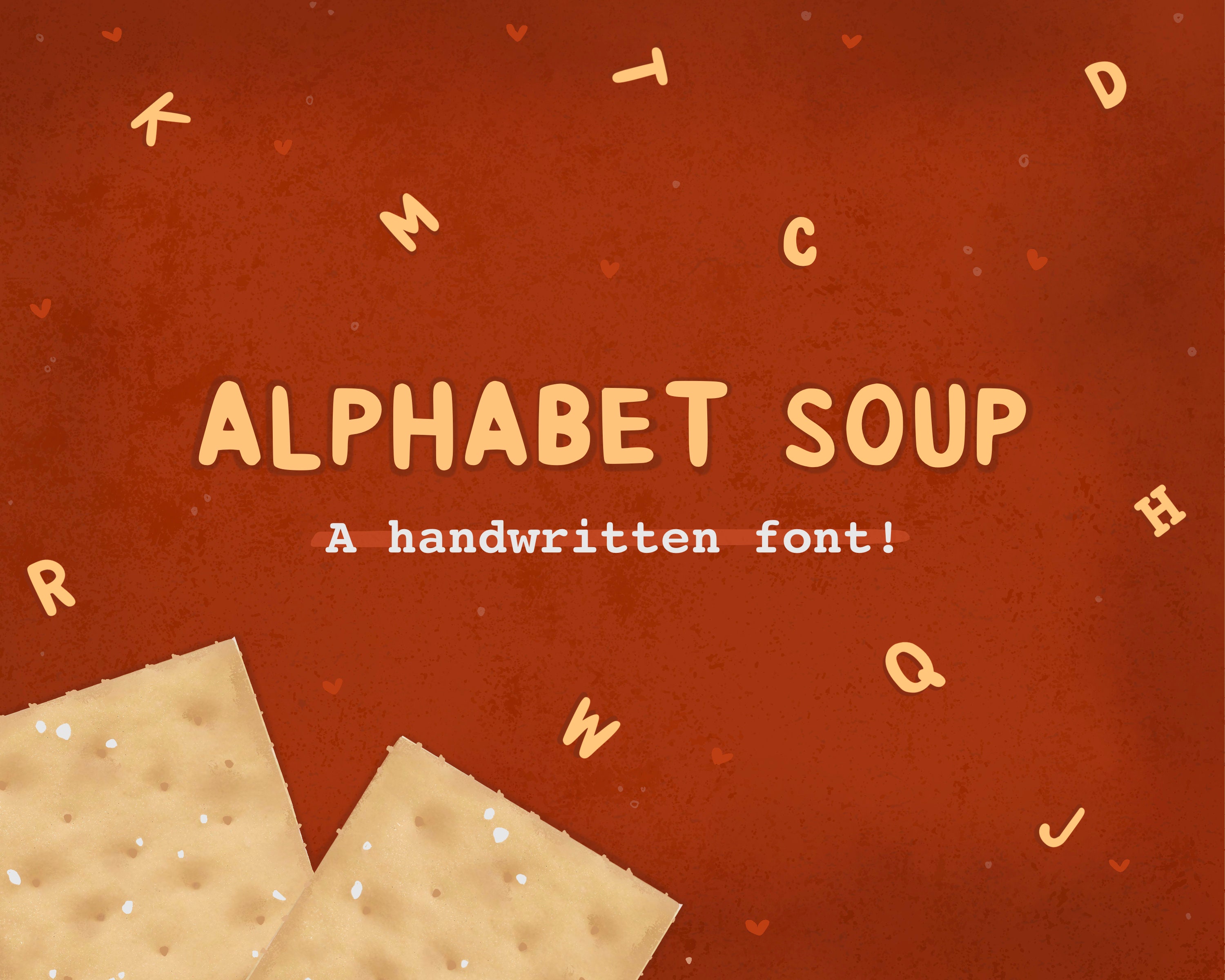Alphabet Soup Handwritten Font Cute Font Handwritten Font - Etsy