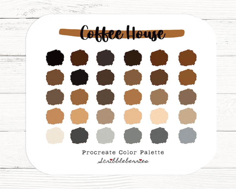 Coffee House Procreate Color Palette: 30 Neutral Swatches (digital ...