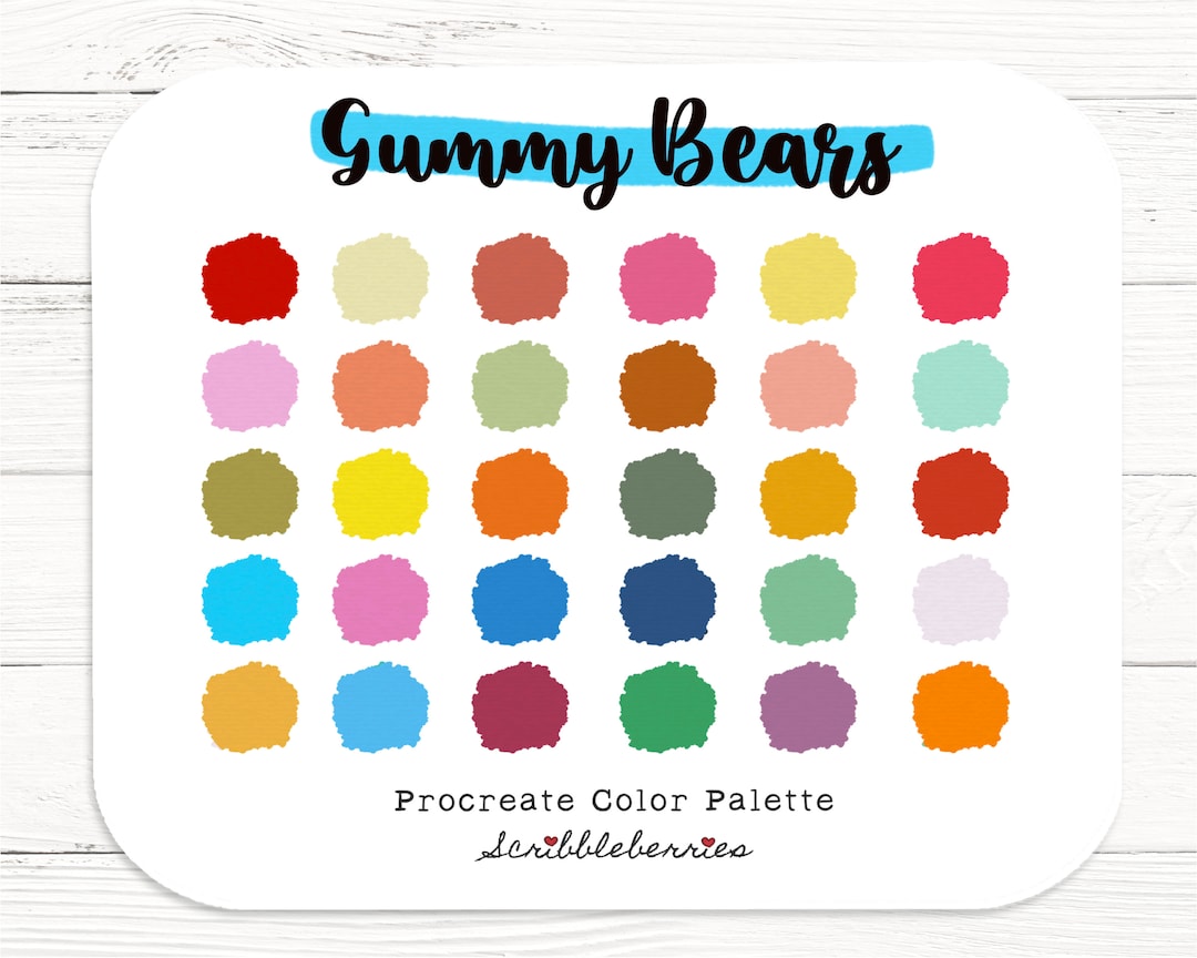 Gummy Bears Procreate Color Palette: 30 Coordinating Colors (.swatch ...