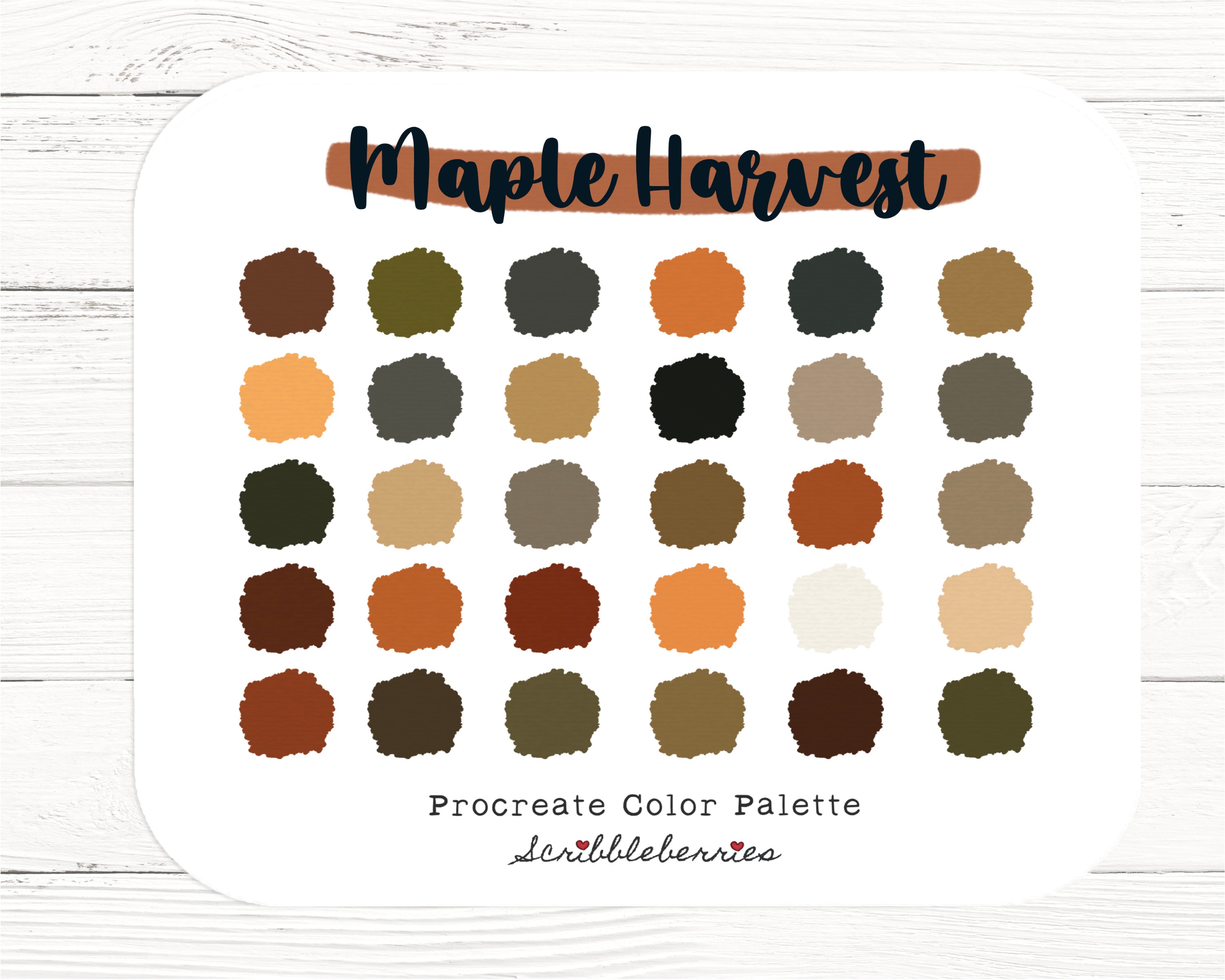 Maple Harvest Procreate Color Palette Colorful Palette Color - Etsy Canada