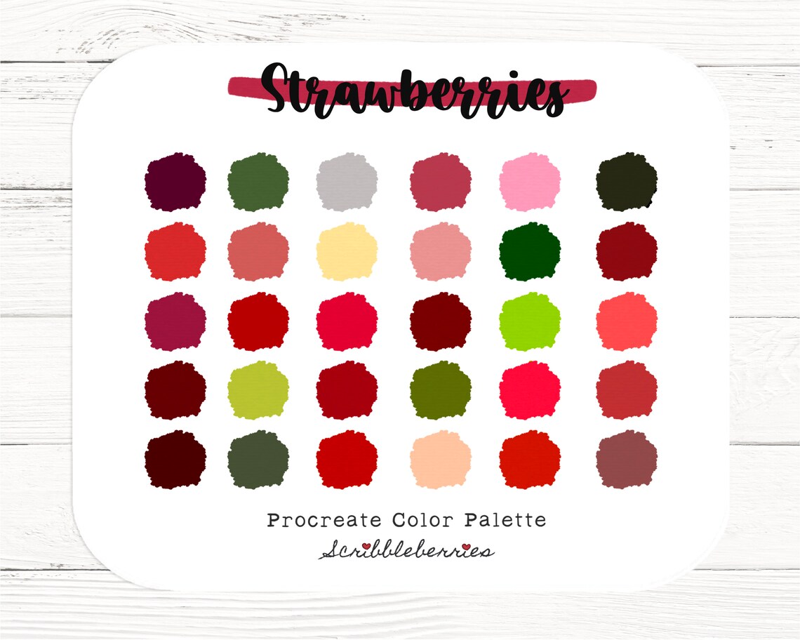 Strawberries Color Palette Colorful Palette Color Palette | Etsy