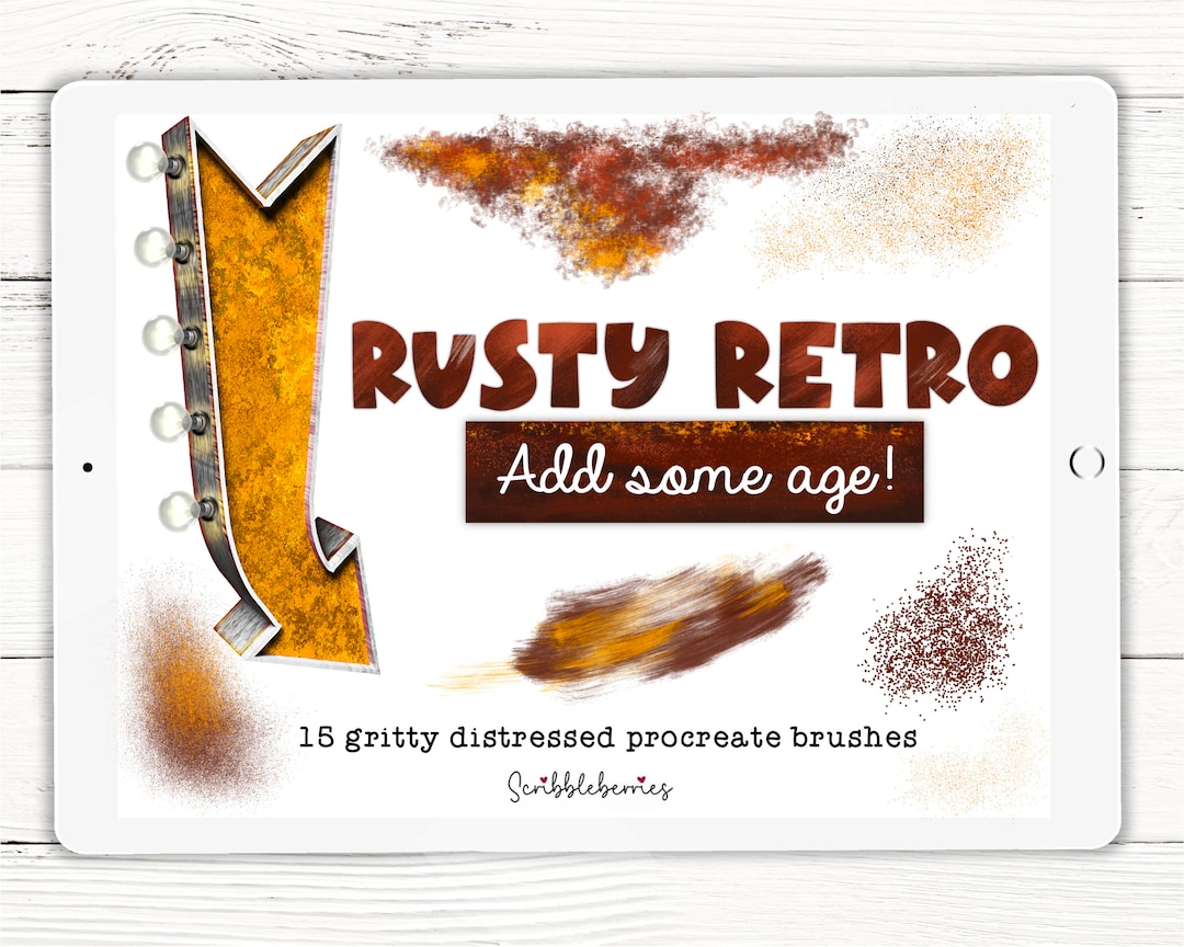 Rusty Retro Procreate Brushes, Procreate Texture Brushes, Procreate ...