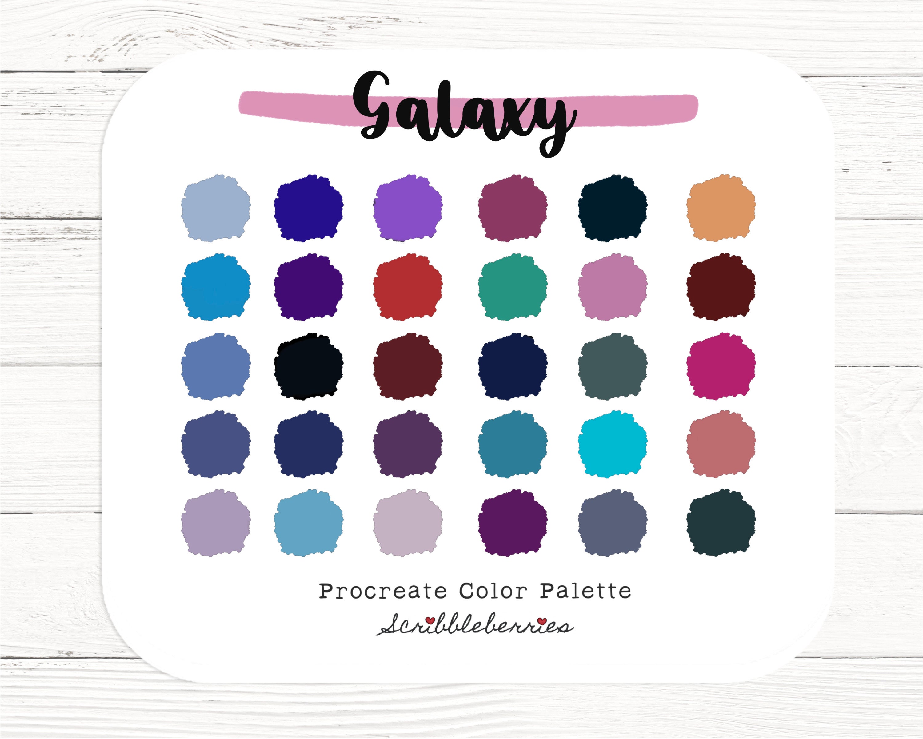 Galaxy Color Palette Procreate Color Palette Color Swatches - Etsy UK
