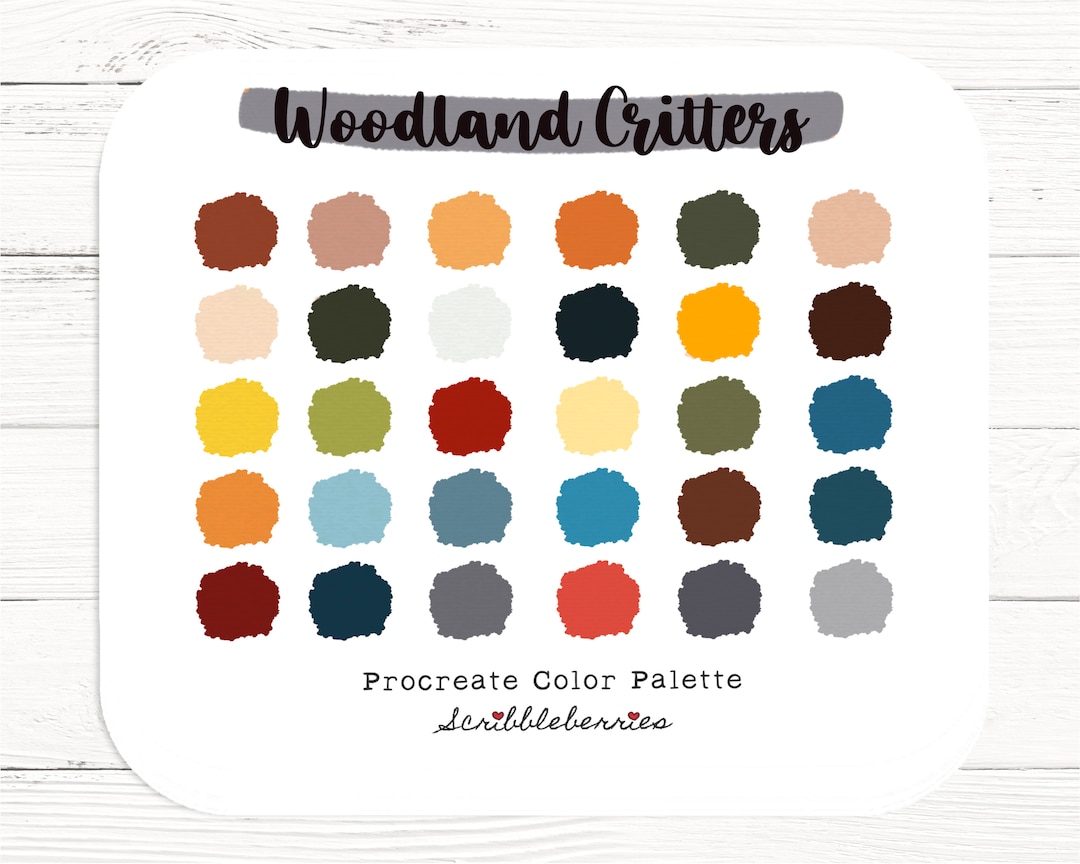 Woodland Critters Color Palette, Warm Palette, Palette, Procreate ...