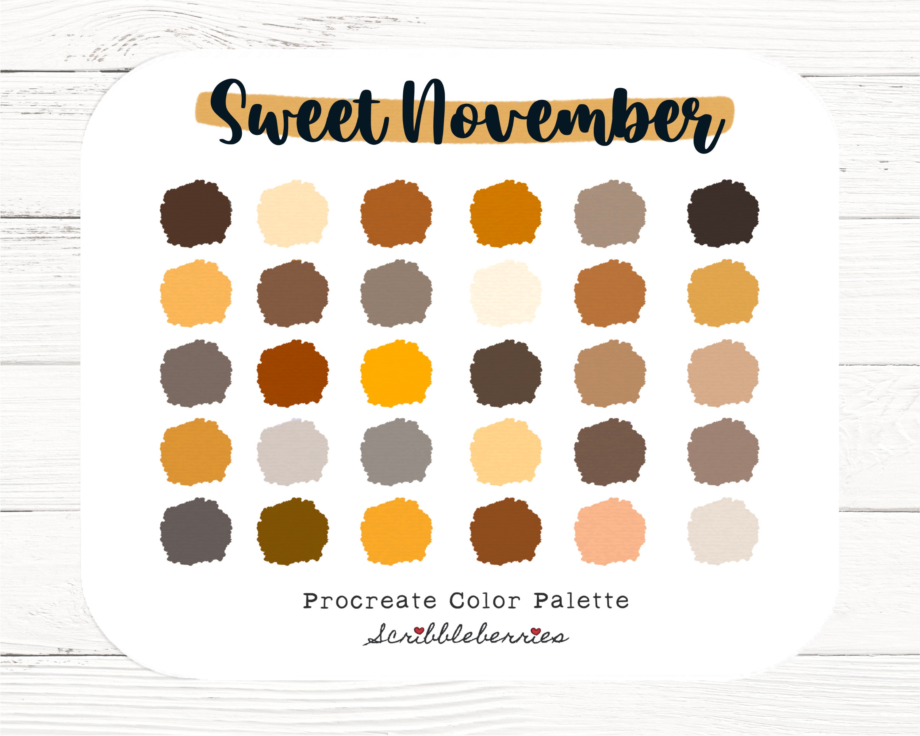 Sweet November Procreate Color Palette Colorful palette | Etsy