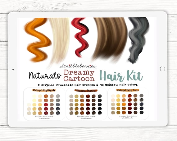 Dreamy Cartoon Hair Kit Procreate Hair Brushes Procreate | Etsy