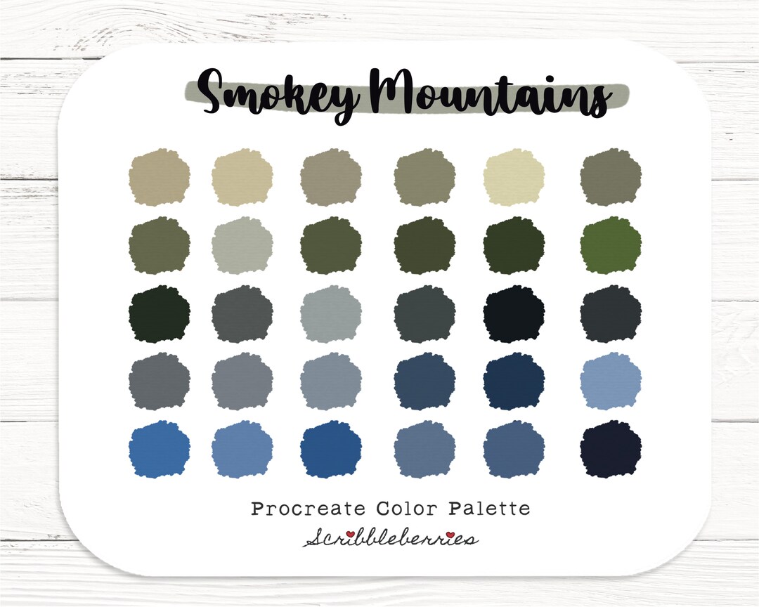Smokey Mountains Procreate Palette, Colorful Palette, Color Palette ... Smokey Mountains Procreate Palette, Colorful Palette, Color Palette ...