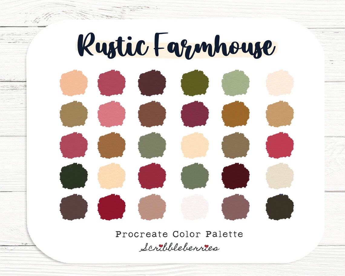 Rustic Farmhouse Procreate Color Palette Colorful Palette - Etsy