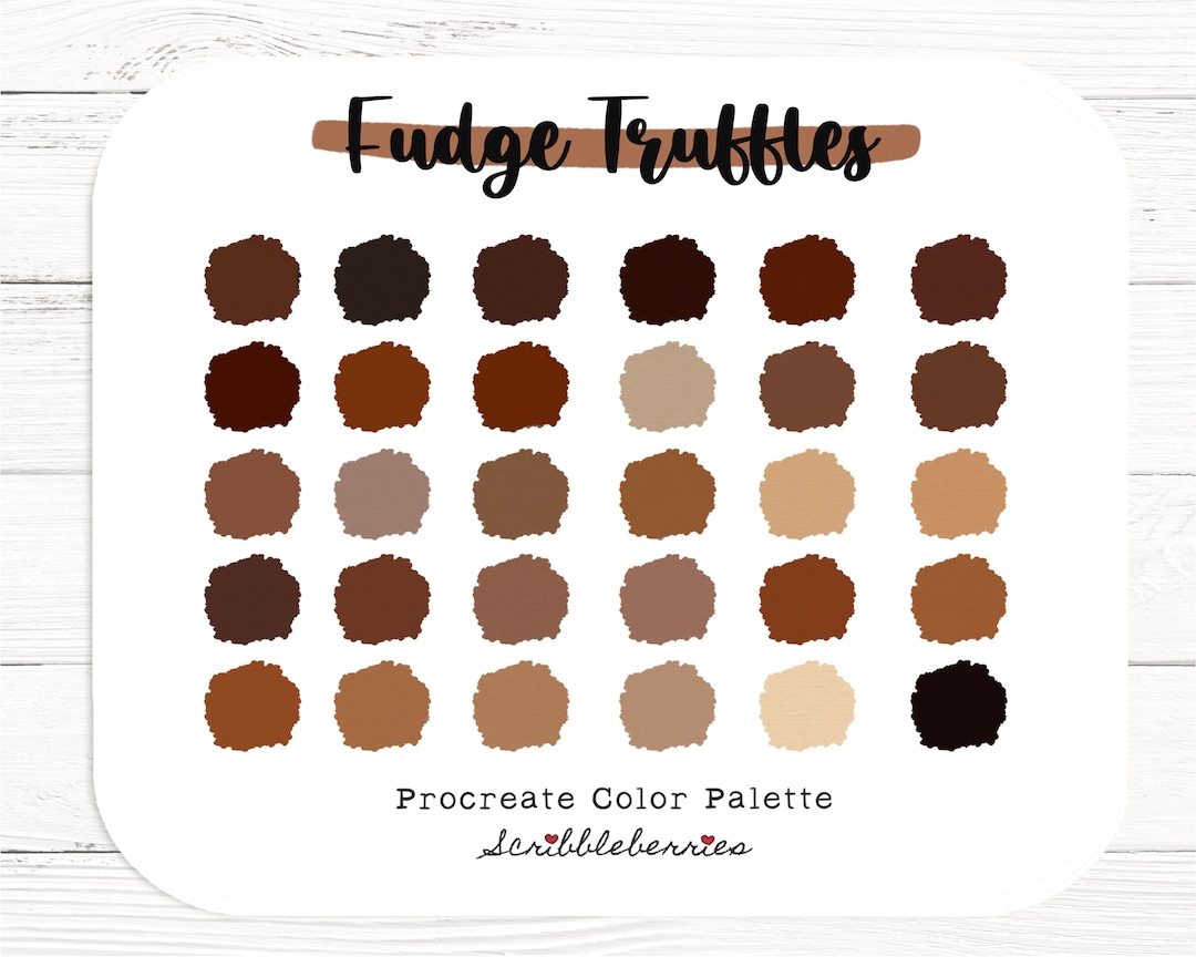 Fudge Truffles Procreate Color Palette: 30 Earthy Brown Tones (.swatch ...
